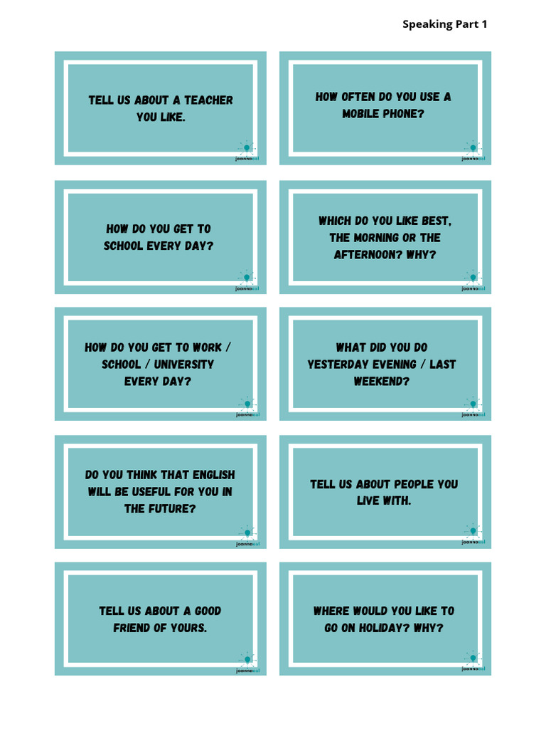 b1 Speaking Part 1 and Part 4 | PDF