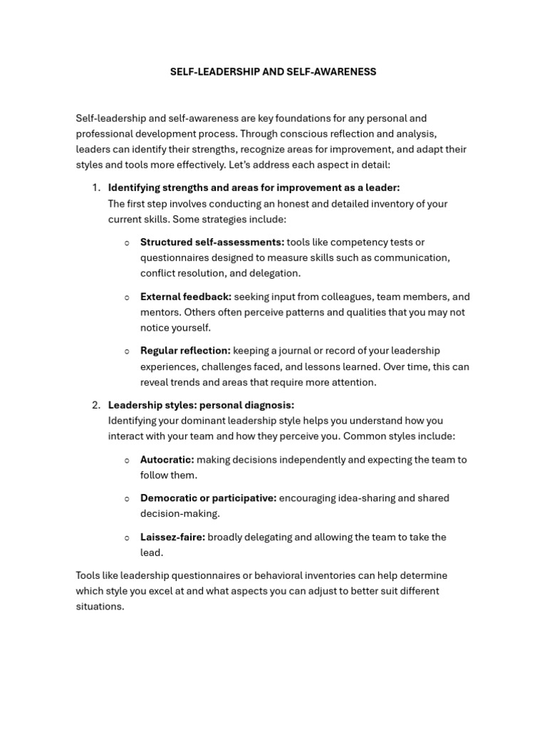 SELF LEADERSHIP | PDF | Leadership | Emotions