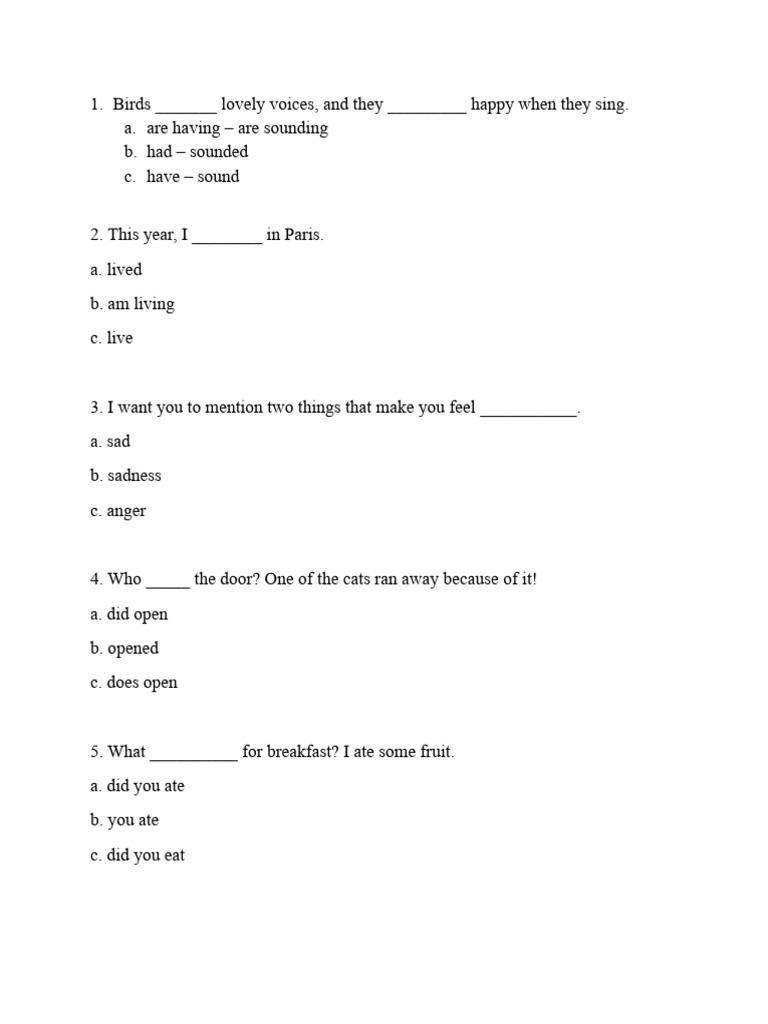 English Grammar Practice Exercises | PDF