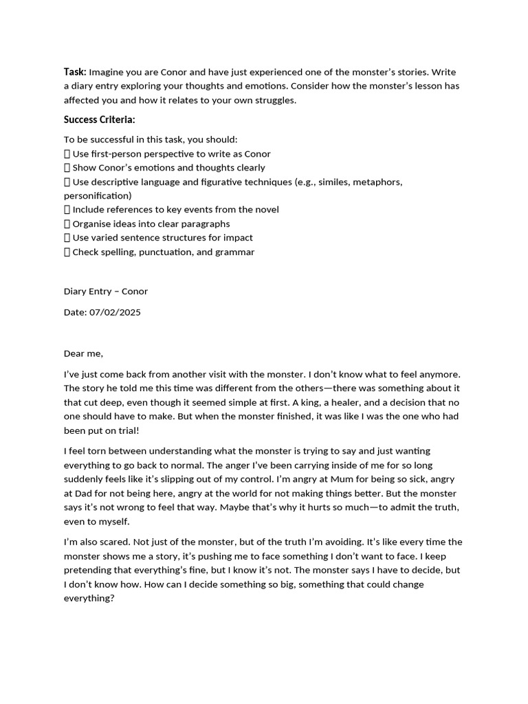 HW Diary Entry Conor Example | PDF