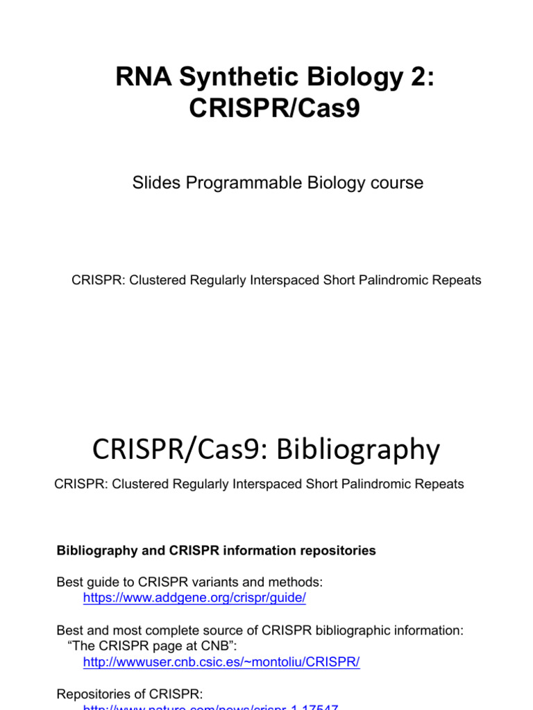 CRISPR/Cas9 for Biology Students | PDF