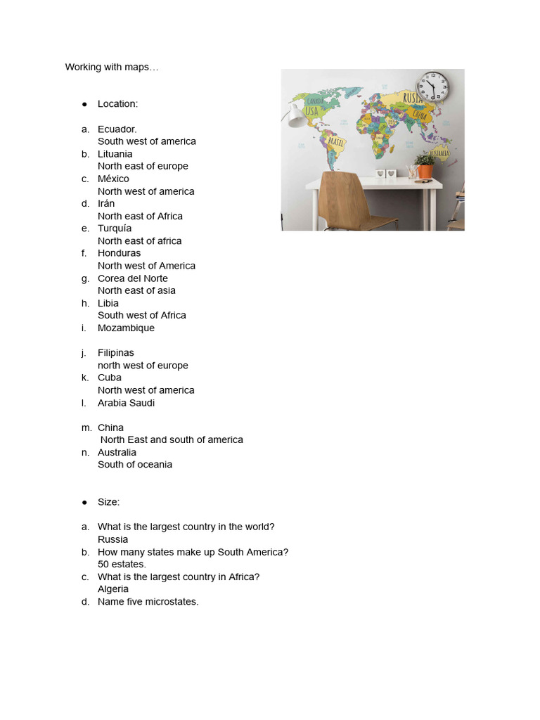 With The Political World Map 3rd ESO | PDF