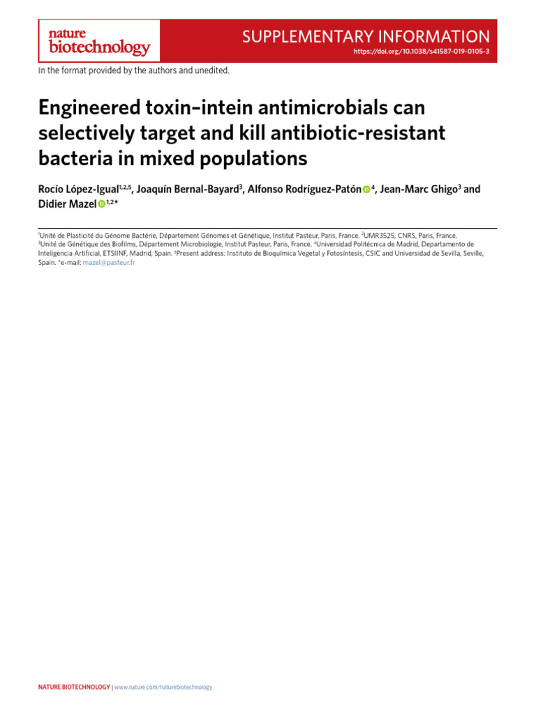 Engineered Toxin-Intein Antimicrobials Can Selectively Target and Kill ...