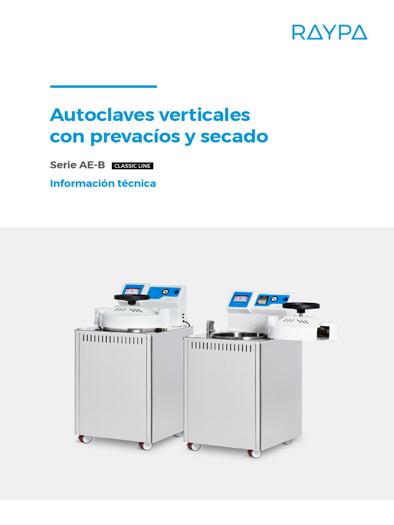 Autoclaves Verticales Serie AE-B | PDF | Agua | Vapor