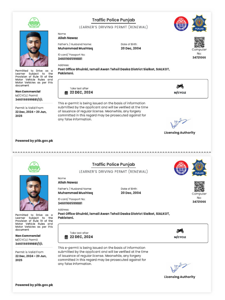 Bike Learner Permit | PDF