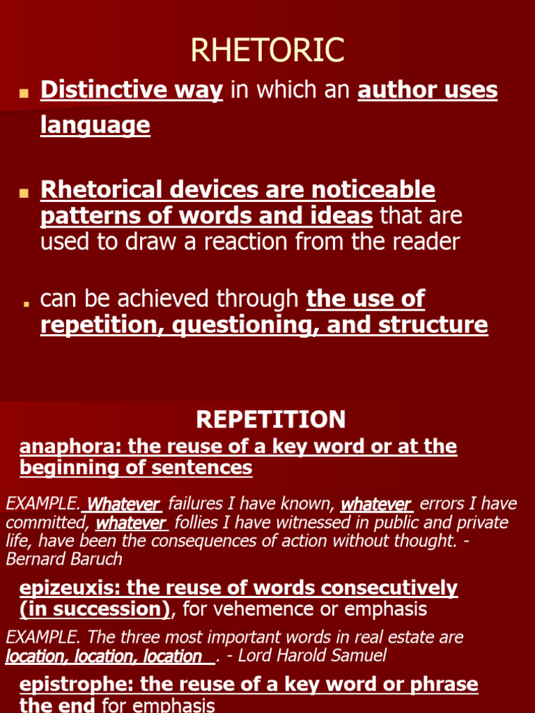 Rhetorical Devices List | PDF