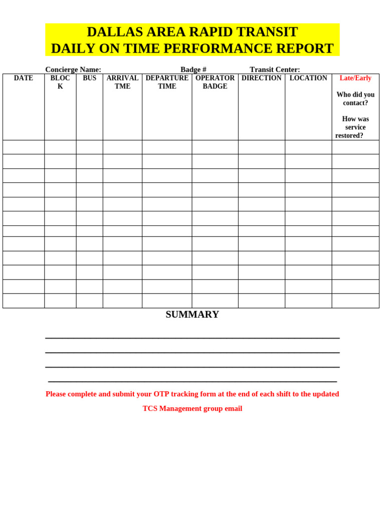 Concierge OTP Monitoring Form 8.1.24 | PDF
