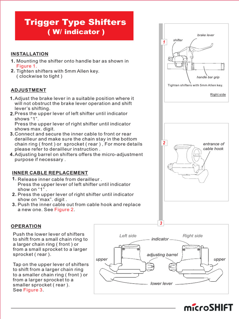 Manual Shifters Microshift | PDF