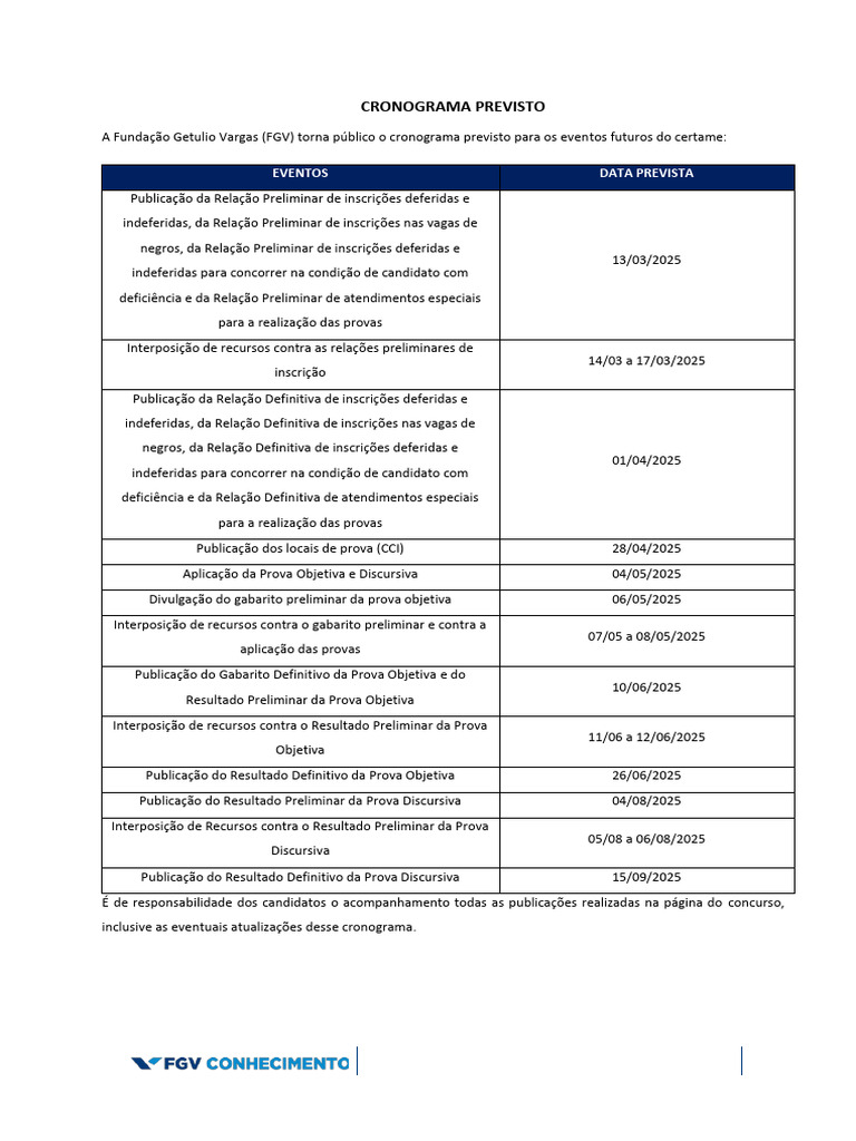 Cronograma Previsto Mpu | PDF | Brasil