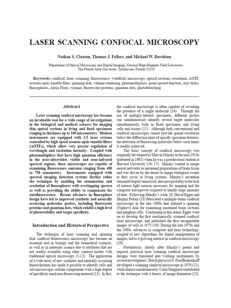LASER_SCANNING_CONFOCAL_MICROSCOPY | PDF | Confocal Microscopy | Microscopy