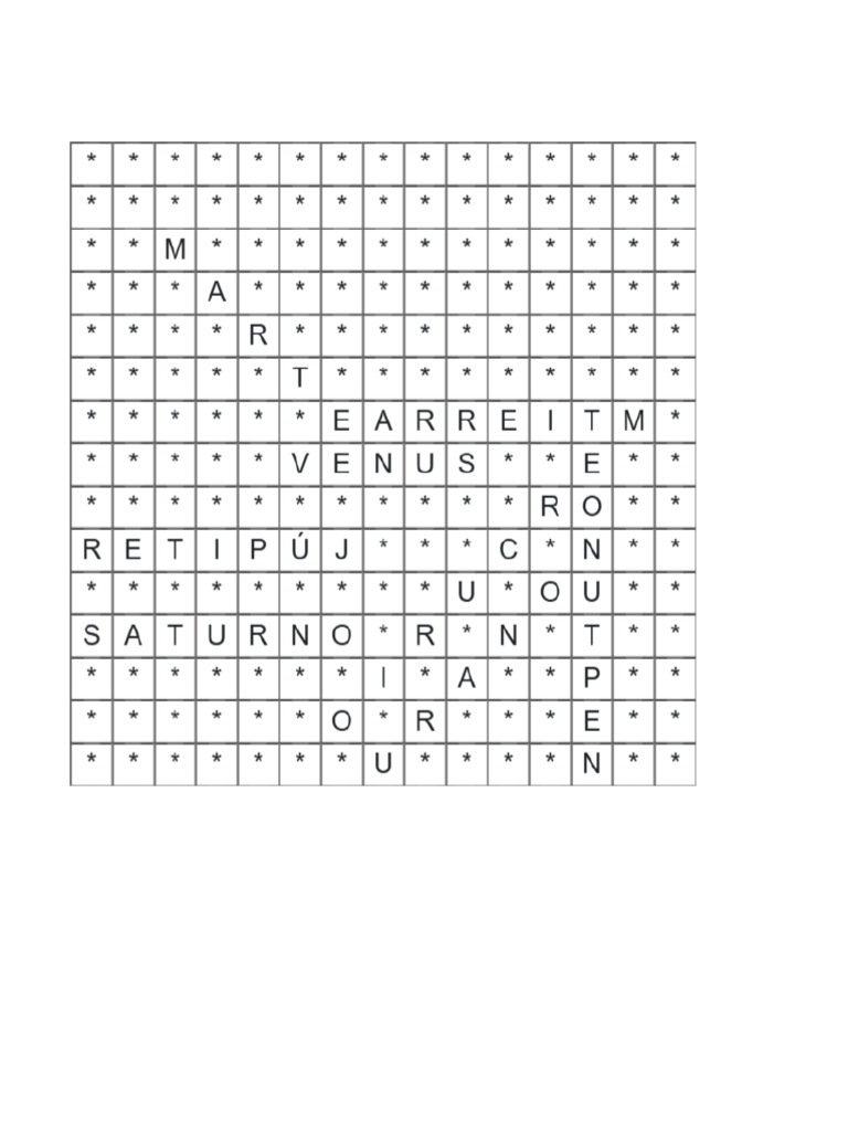Sopa de Letras de Planetas | PDF
