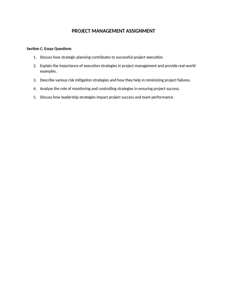 Project Management Assignment | PDF