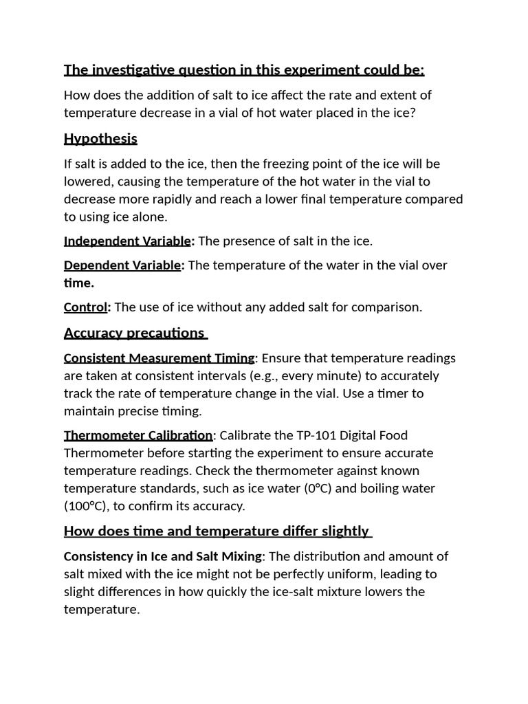 Physics write up | PDF | Temperature | Ice