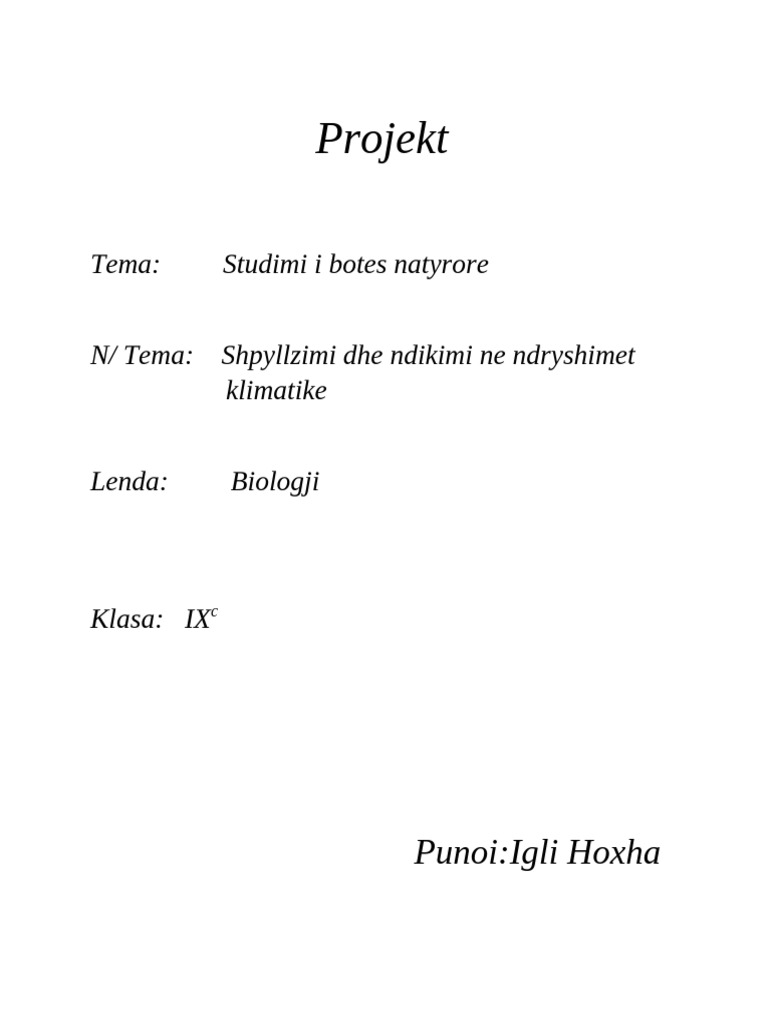Projekt Biologji | PDF