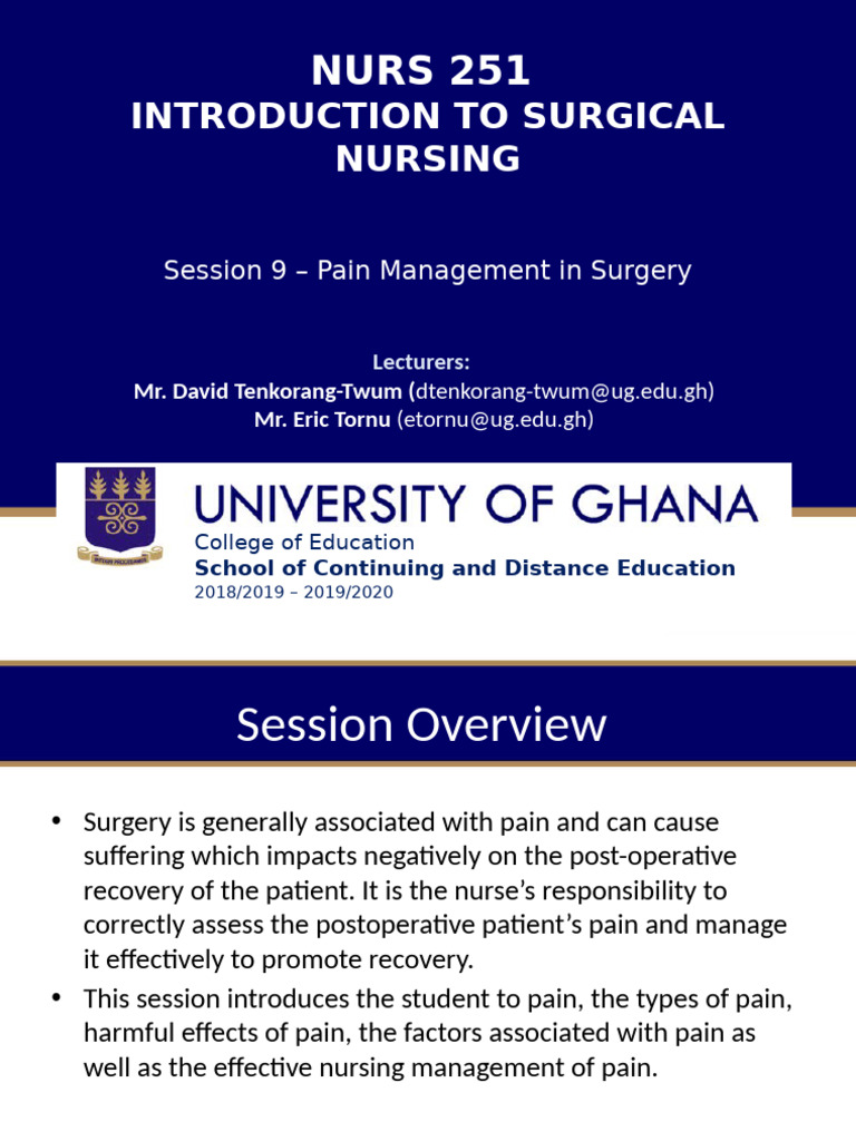Pain Management in Surgical Nursing | PDF | Pain Management | Analgesic