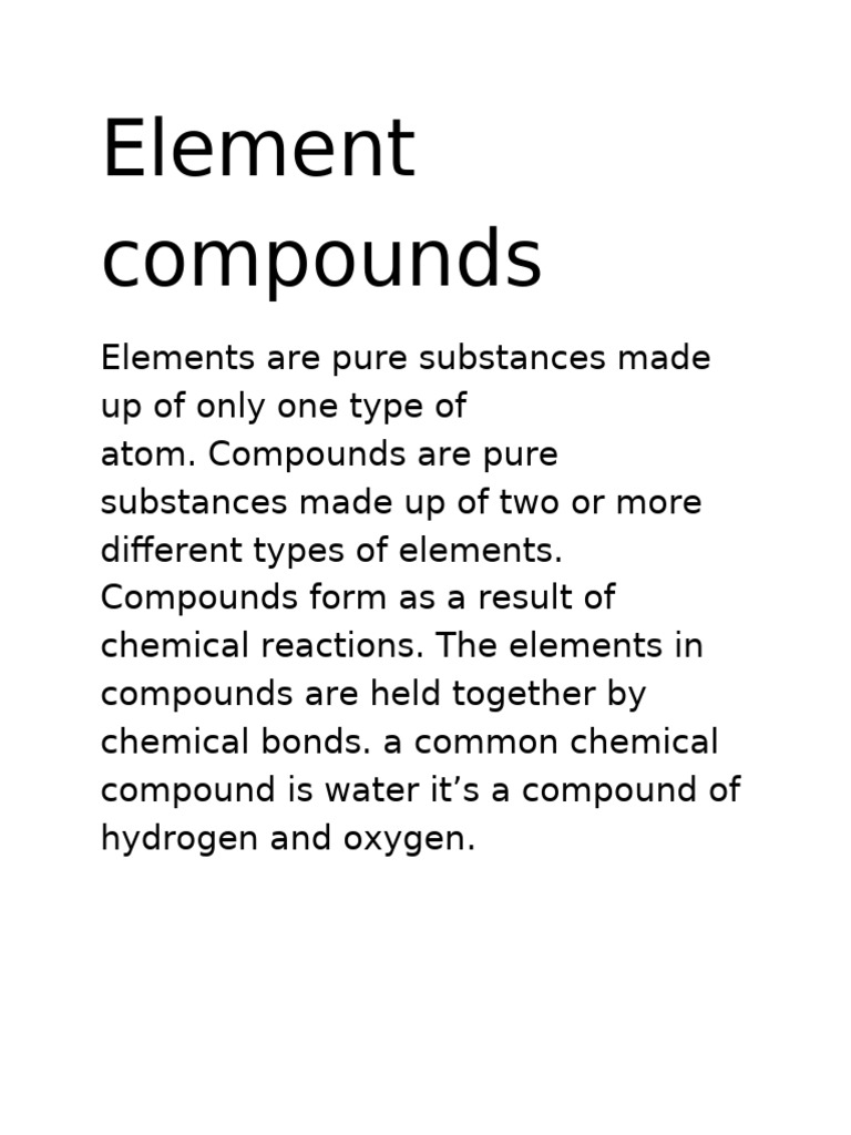 Element Compounds | PDF