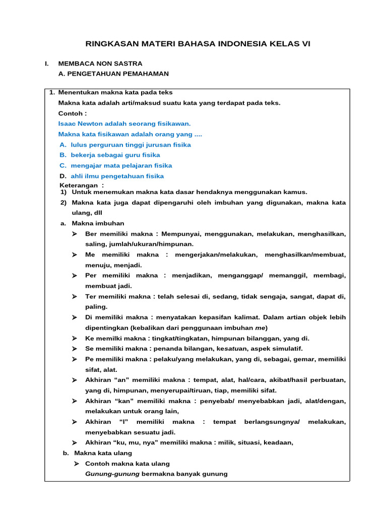 Ring. Materi Bi Usbn Kelas Vi Aspd | PDF