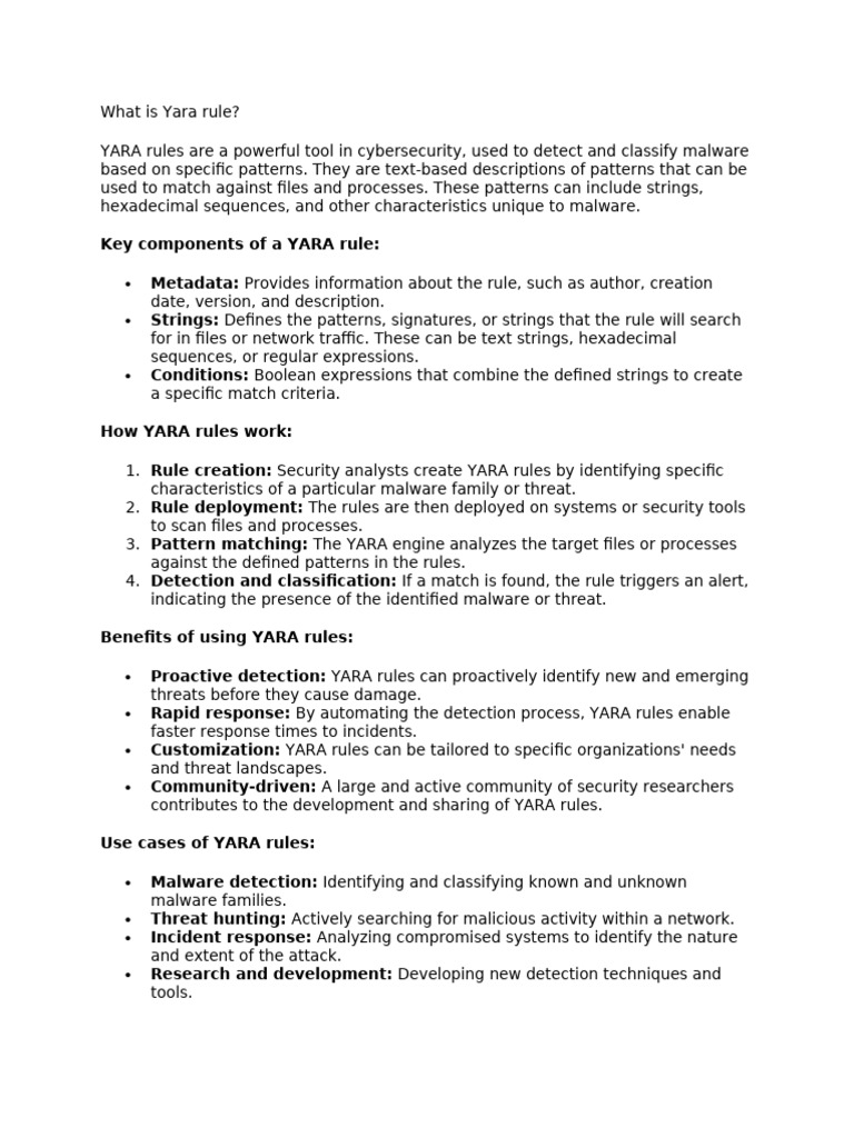 Yara and Yara Rule | PDF