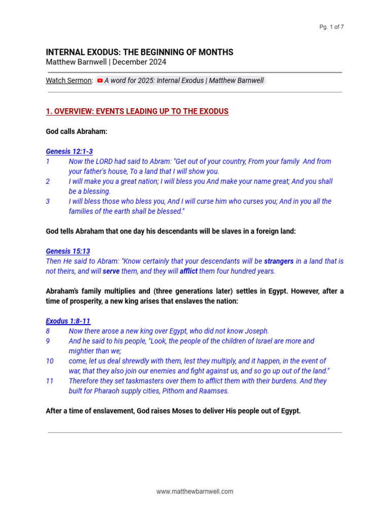 Internal Exodus - The Beginning of Months (Matthew Barnwell) | PDF ...