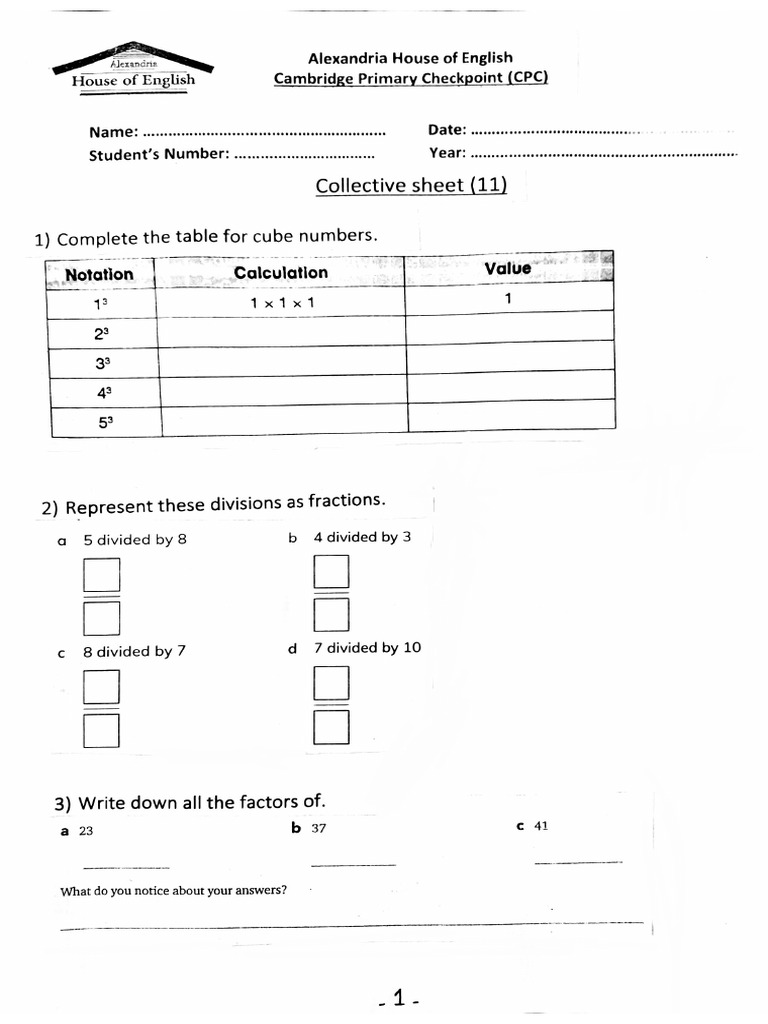 Collective Sheet 11 | PDF