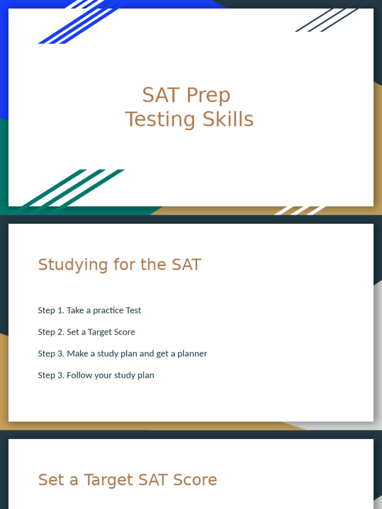 SAT Prep - Intro Testing Skills | PDF | Sat | Evaluation Methods