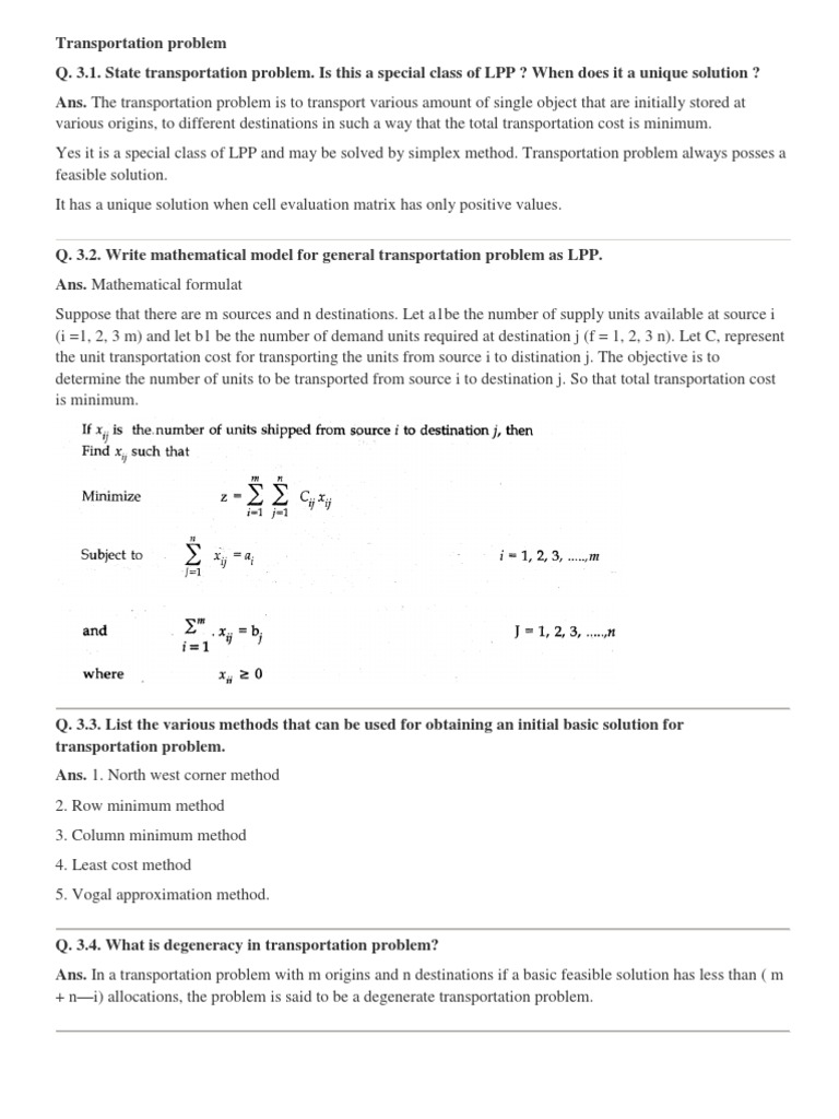 Transportation Problem | PDF | Mathematical Optimization | Mathematics Of Computing