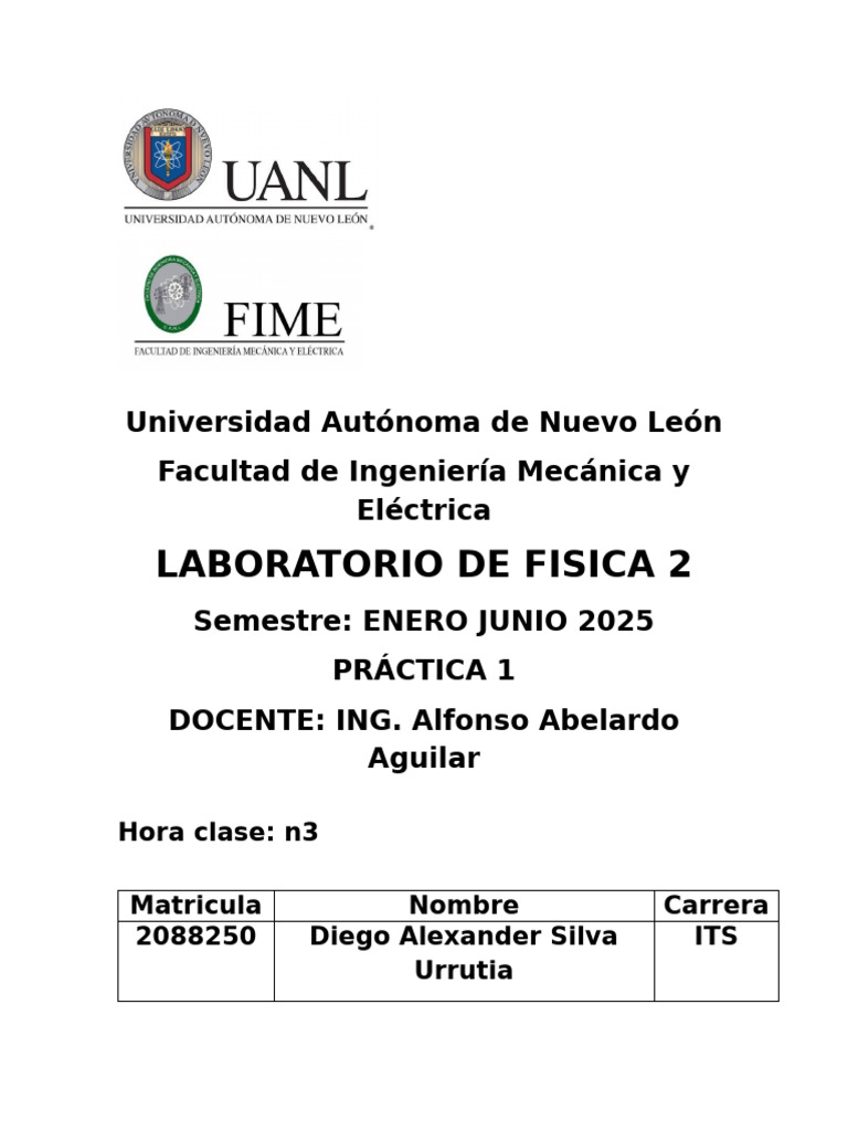 Portada Lab 3 Física Victor | PDF