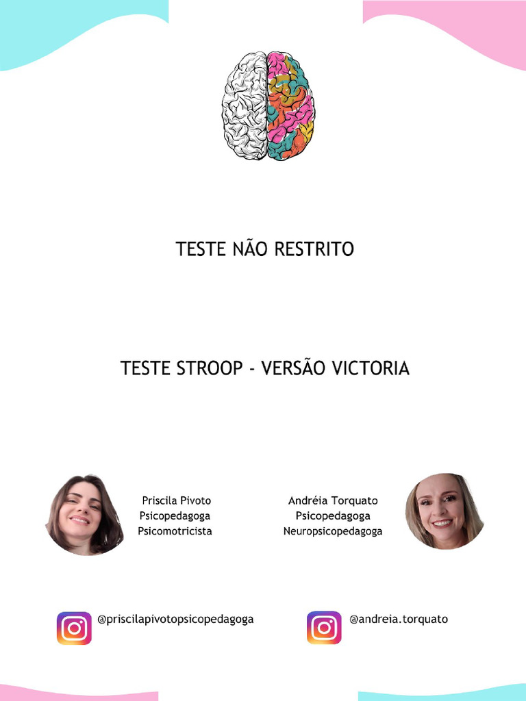 Apostila Teste Stroop Versão Victoria | PDF