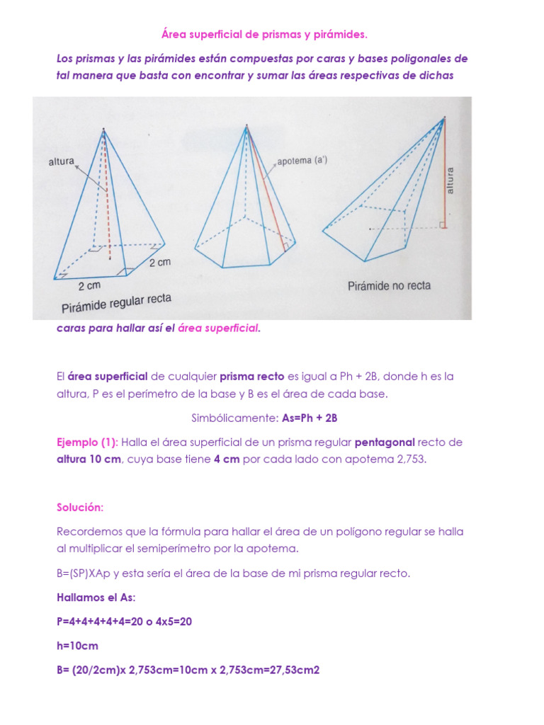 Área Superficial de Prismas y Pirámides | PDF | Programación lineal ...