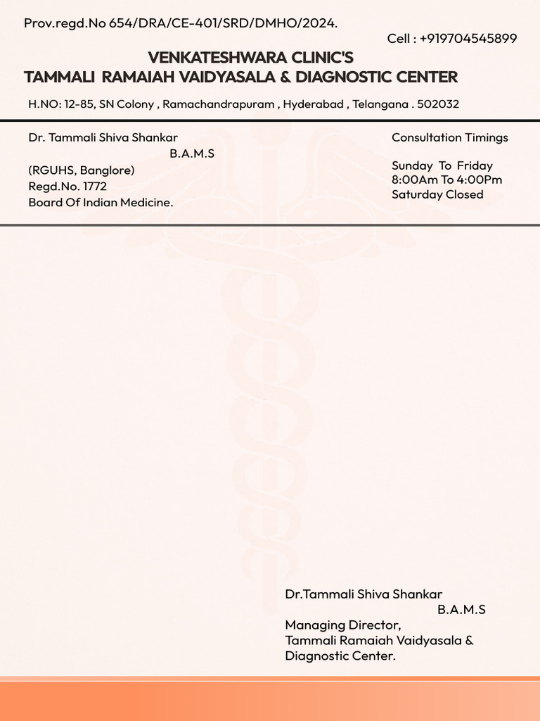 Prescription Format for Venkateshwara Clinic | PDF