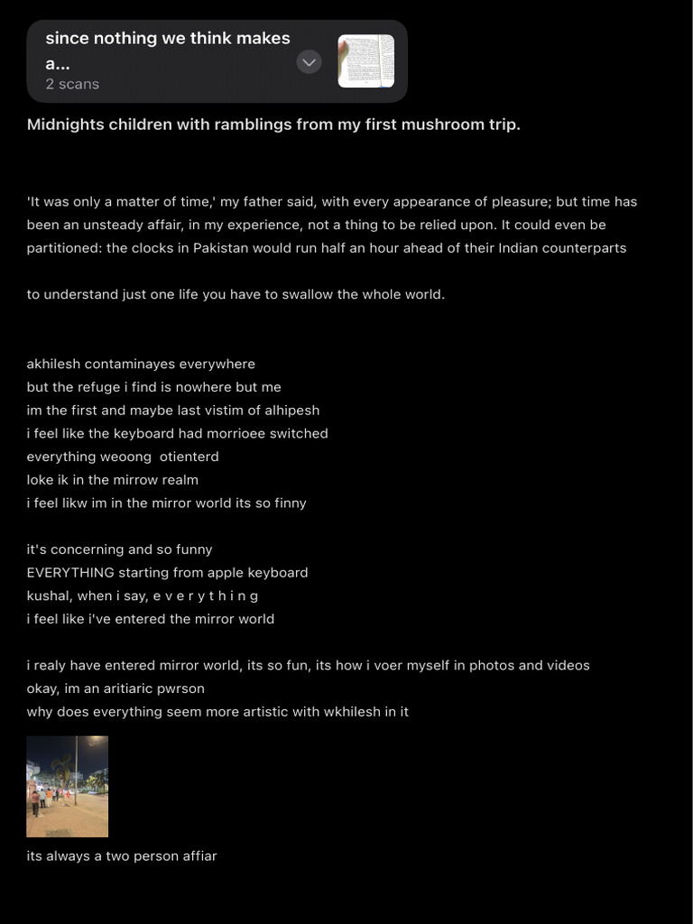 Midnights Children With Ramblings From My First Mushroom Trip | PDF