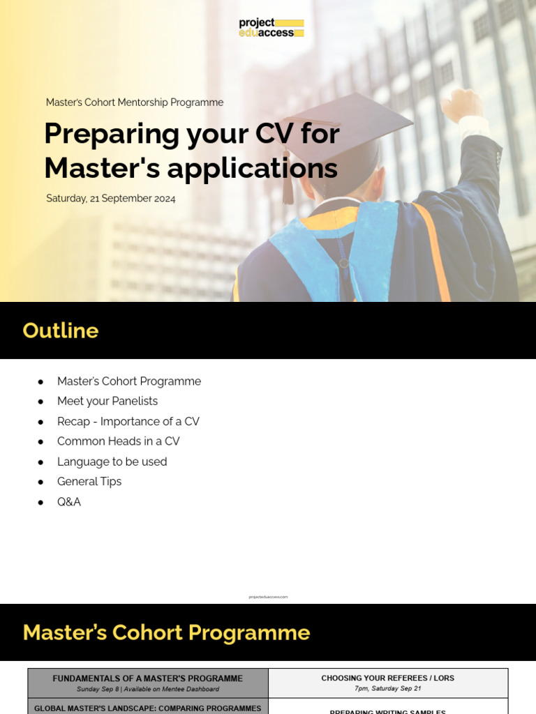 M6. Preparing Your CV For Master's Applications - 21 September 2024 | PDF | Linguistics