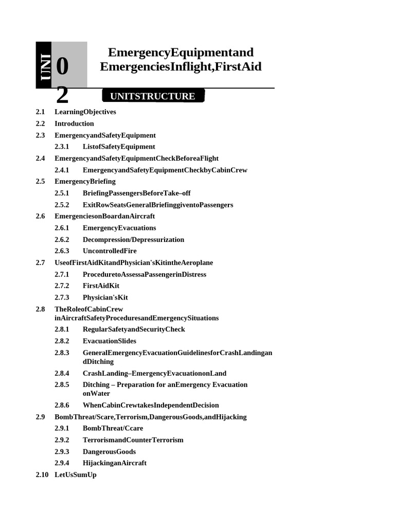 Inflight Emergency Equipment Guide | PDF | Aviation