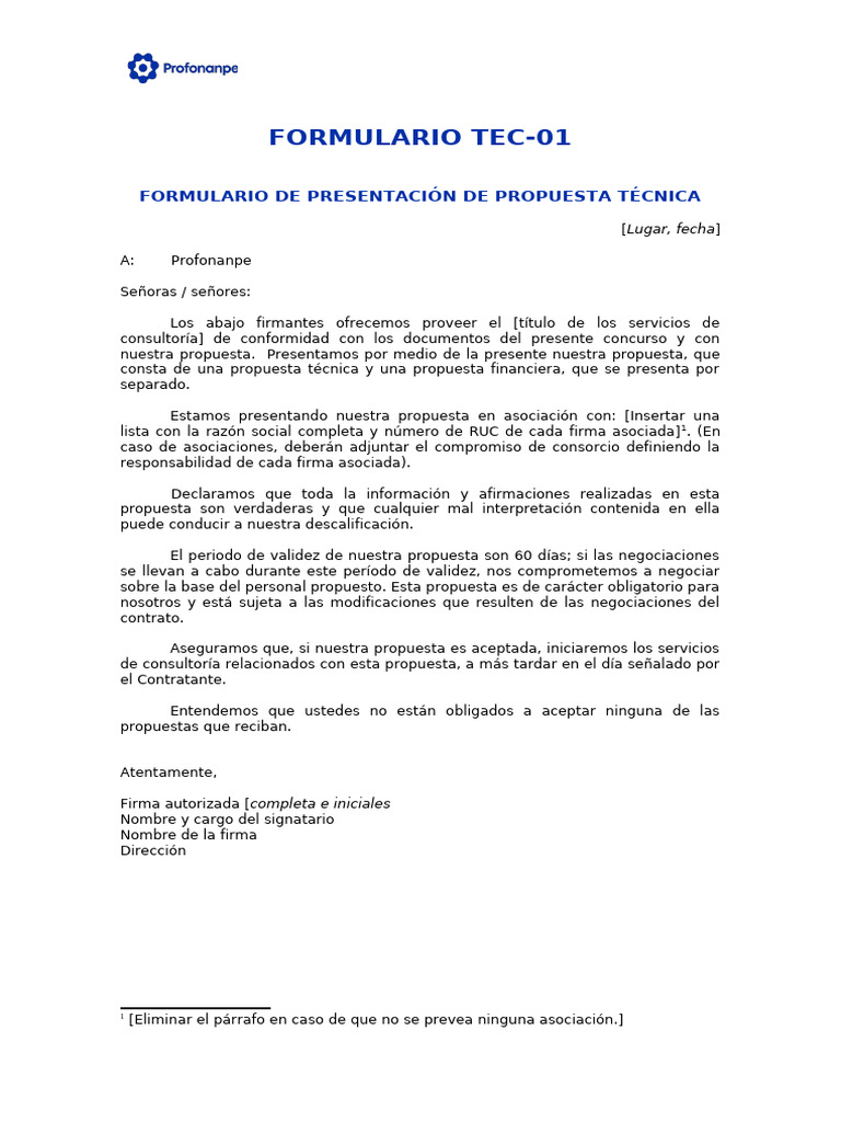 Tec 01 Presentación - Propuesta | PDF