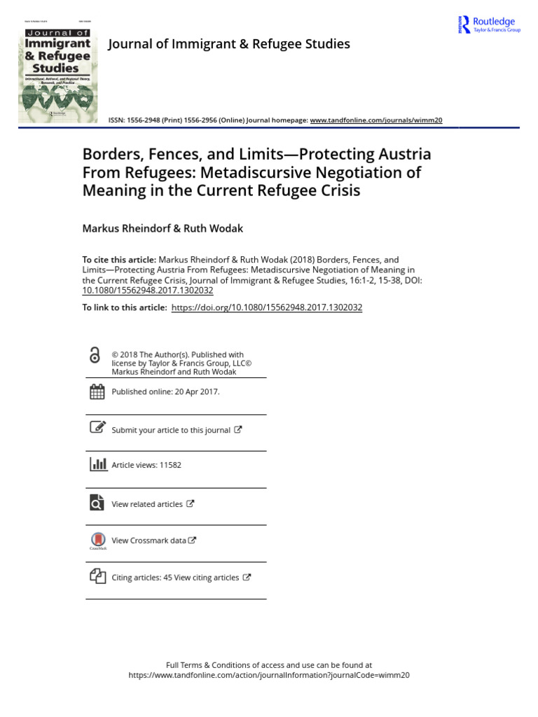 Borders Fences and Limits Protecting Austria From Refugees ...