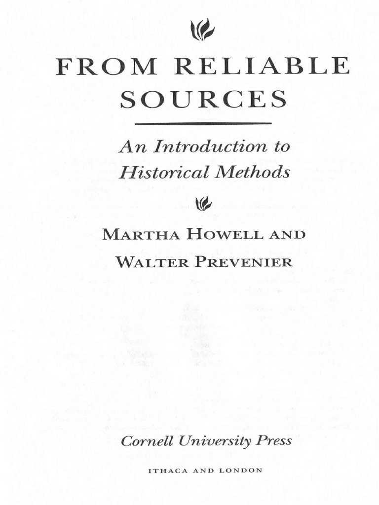 Howell and Prevenier - From Reliable Sources | PDF