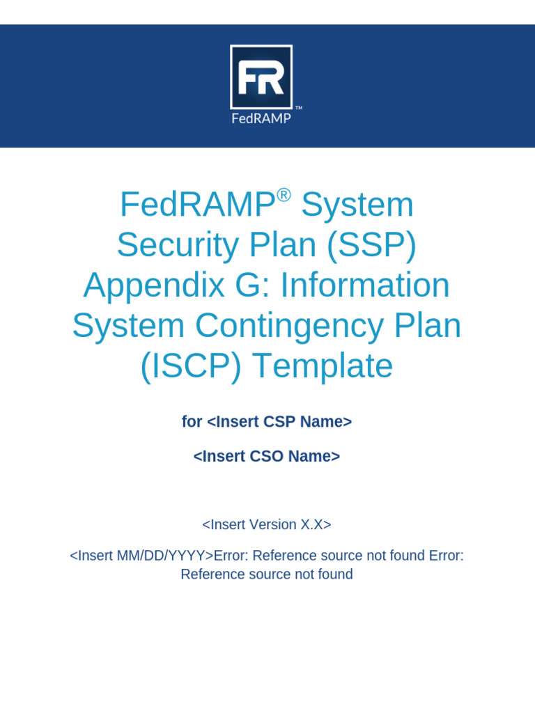 SSP Appendix G Information System Contingency Plan (ISCP) Template | PDF | Backup | Computer File