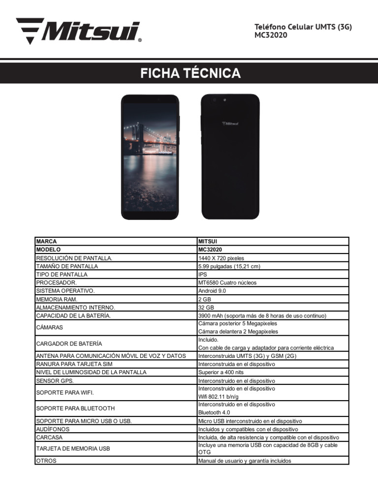 Mitsui MC32020 Ficha Tecnica | PDF