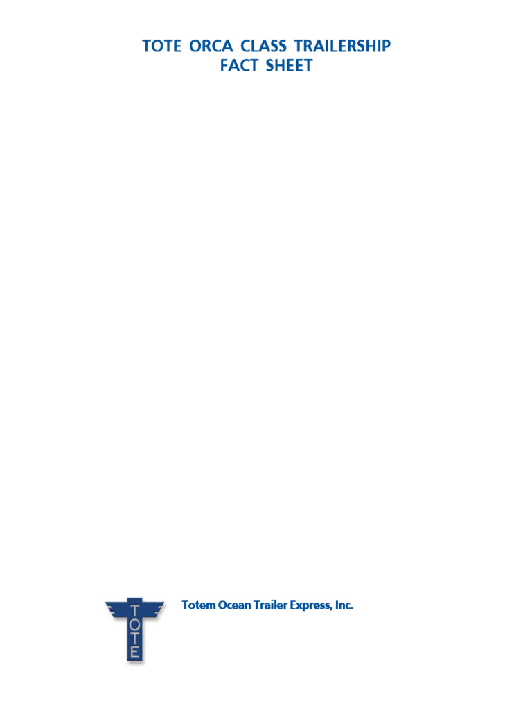 Orca Class Vessel Fact Sheet | PDF | Marine Propulsion | Fuel Oil