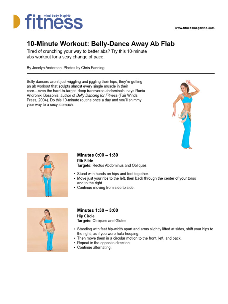 10-Minute Belly Dance Ab Workout | PDF | Abdomen | Musculoskeletal System