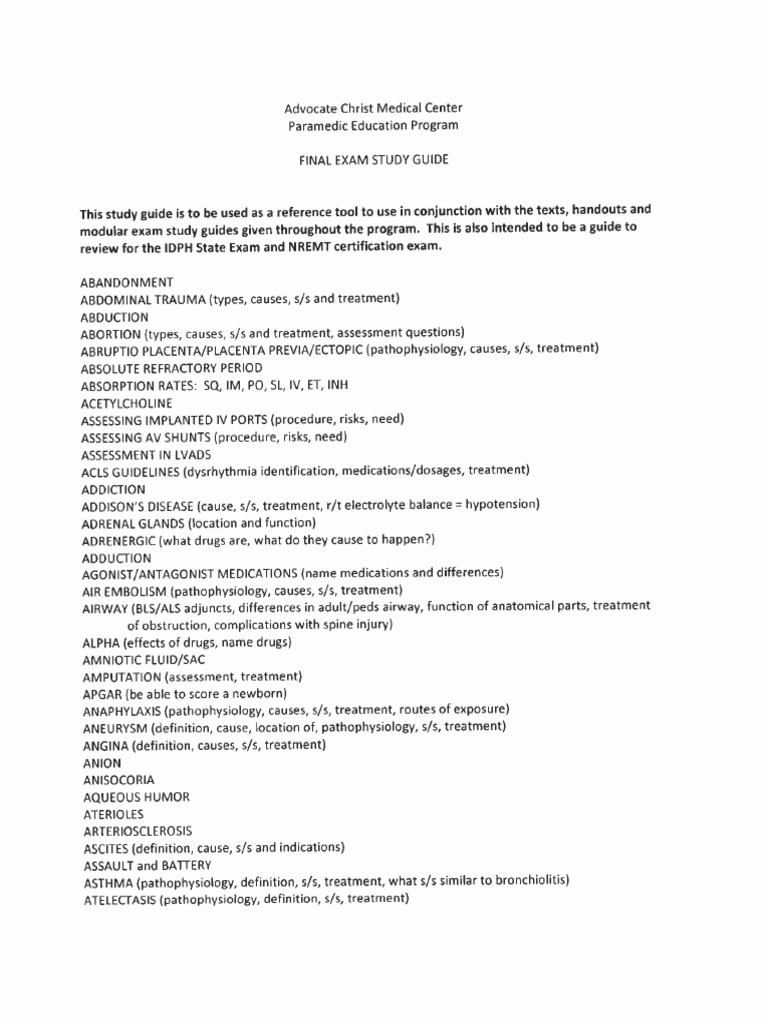 Final Exam Study Guide 2021 | PDF