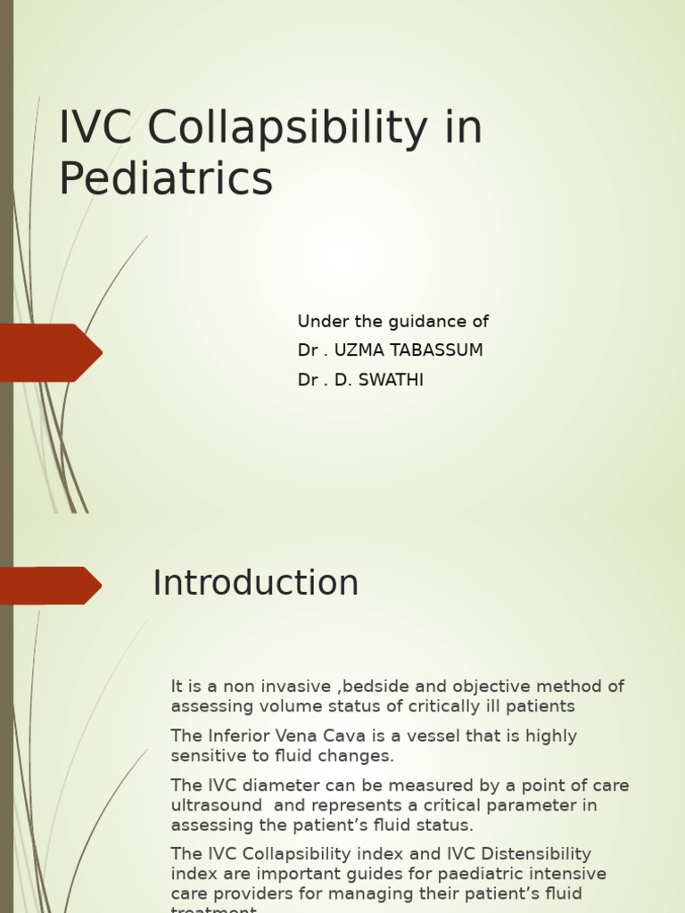 Pediatric IVC Collapsibility Assessment | PDF | Clinical Medicine ...