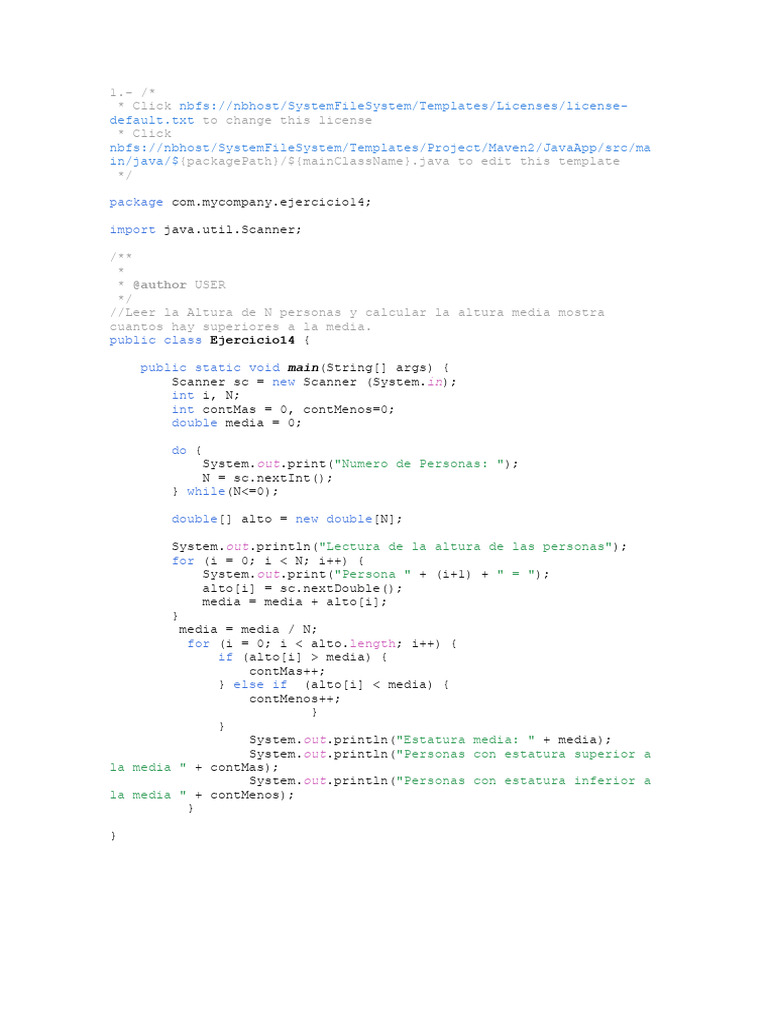 Ejercicios Completos Netbeans | PDF | Java (lenguaje de programación) | Ciencias de la Computación