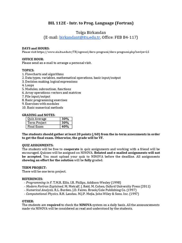 Fortran Programming Course Overview | PDF