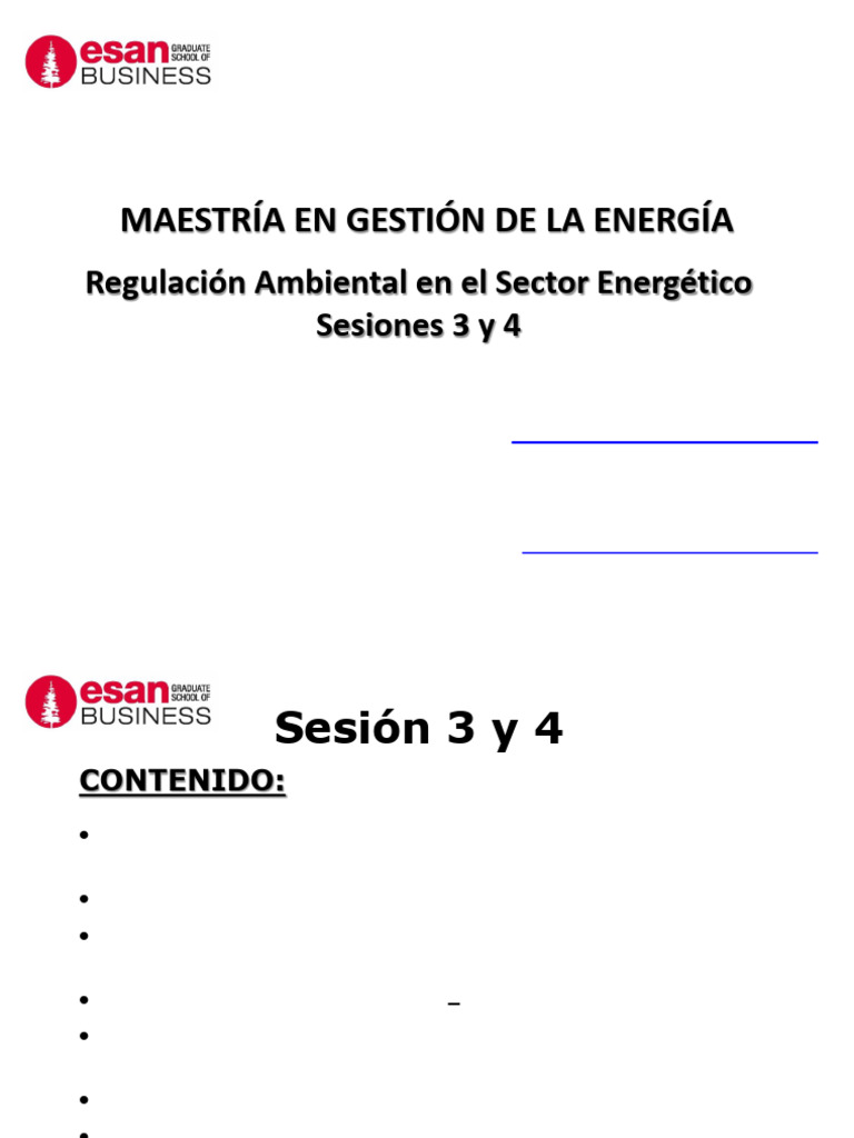 Regulación Ambiental MAGE ESAN 2024 Sesión 3 y 4 rev.0 | PDF | Evaluación de impacto ambiental ...