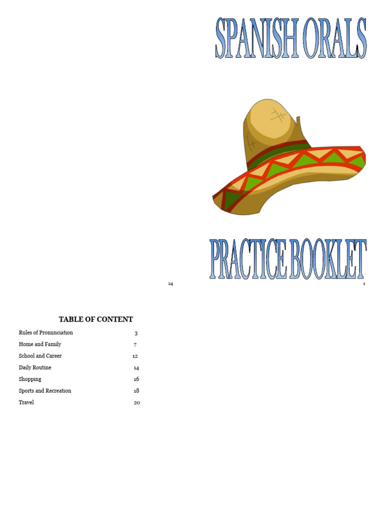 Spanish Orals Booklet | PDF