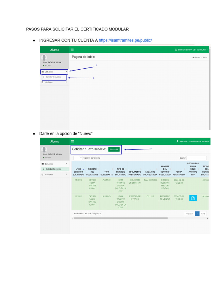 Pasos para Solicitar El Certificado Modular | PDF