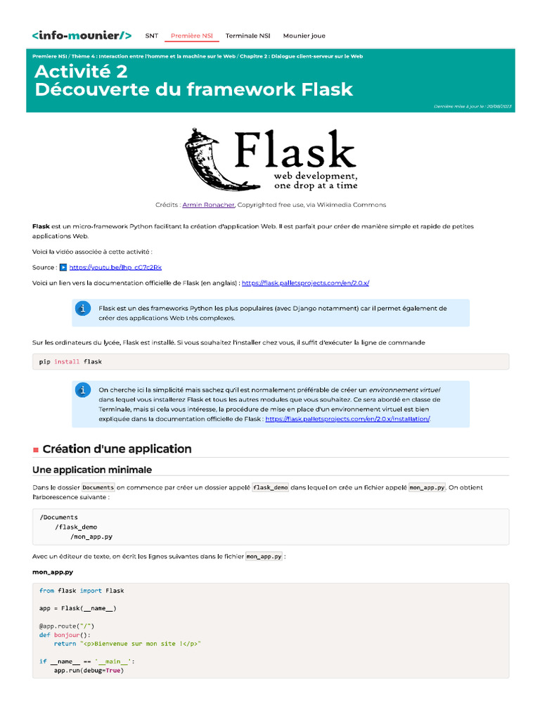 T4 C2 Act2 Decouverte Flask | PDF