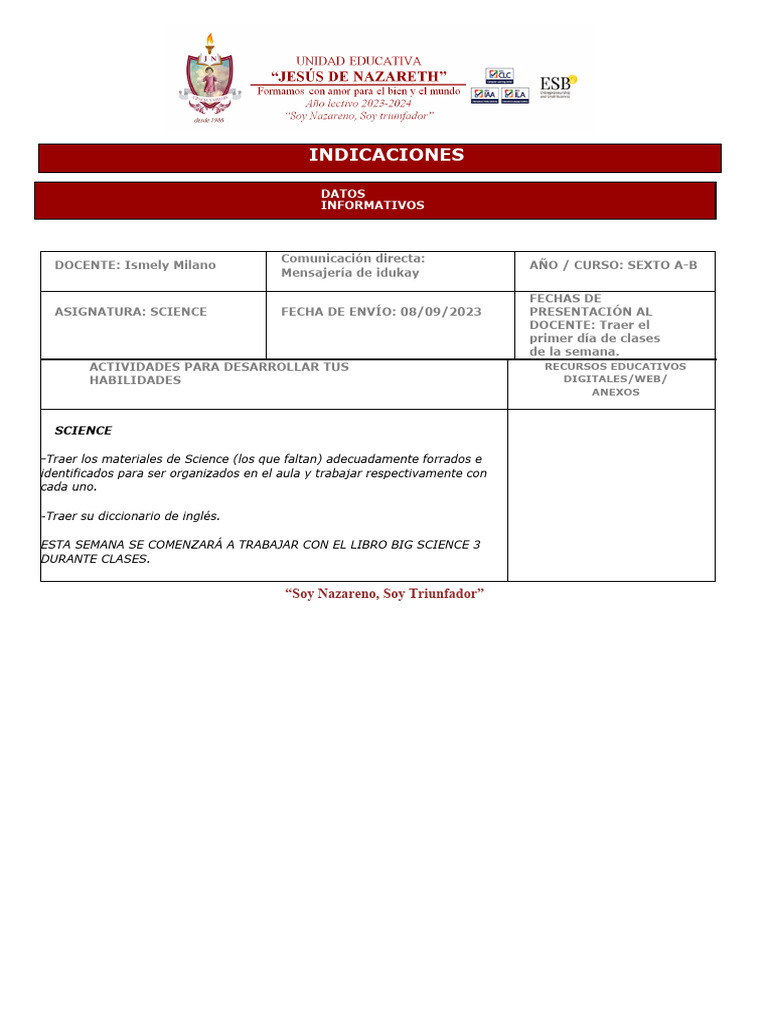 Week1 Science 6th | PDF