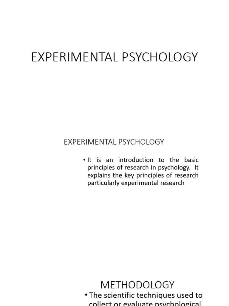 Understanding Experimental Psychology | PDF | Scientific Method ...